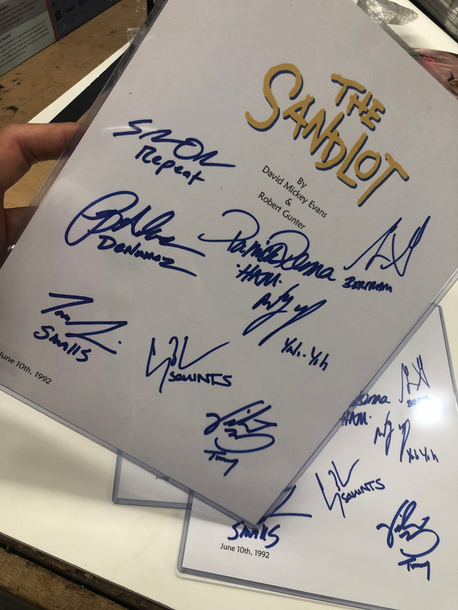 The Sandlot script cover signed by 8 – Leeloo Multiprops, LLC